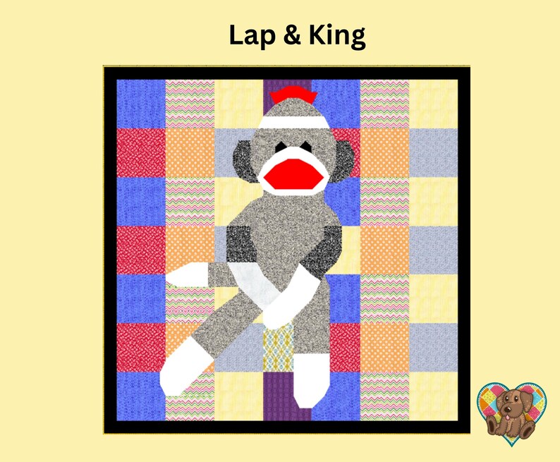 Sock Monkey Quilt Pattern | Downloadable PDF Sock Monkey Quilt Pattern ...