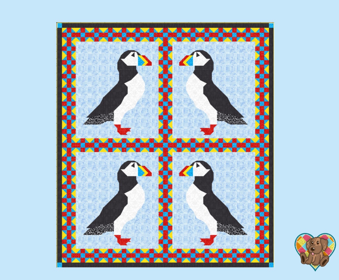 Puffin Downloadable Quilt Block Pdf Pattern Puffin Quilt - Etsy