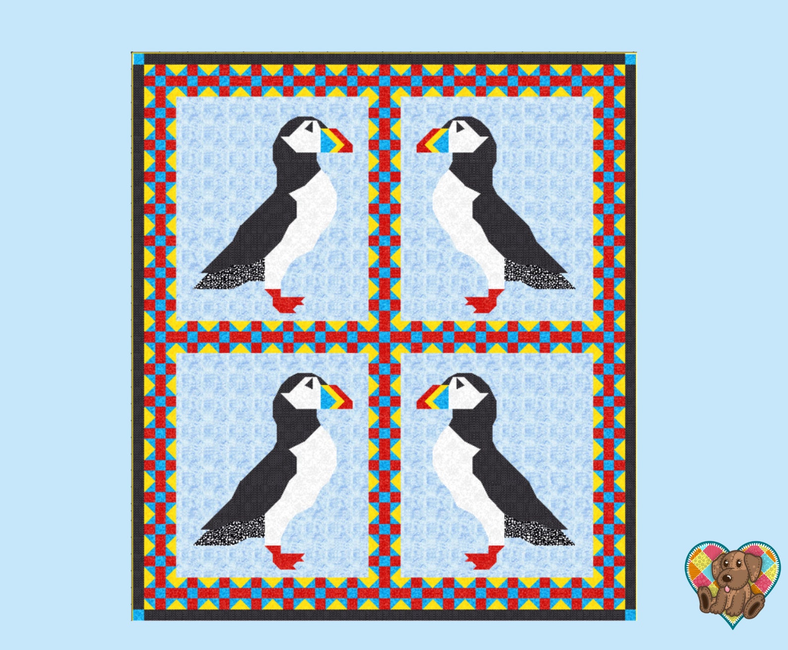 Puffin Downloadable Quilt Block Pdf Pattern Puffin Quilt - Etsy
