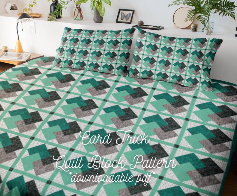 Card Trick Quilt Block Pattern Downloadable PDF Card Trick | Etsy