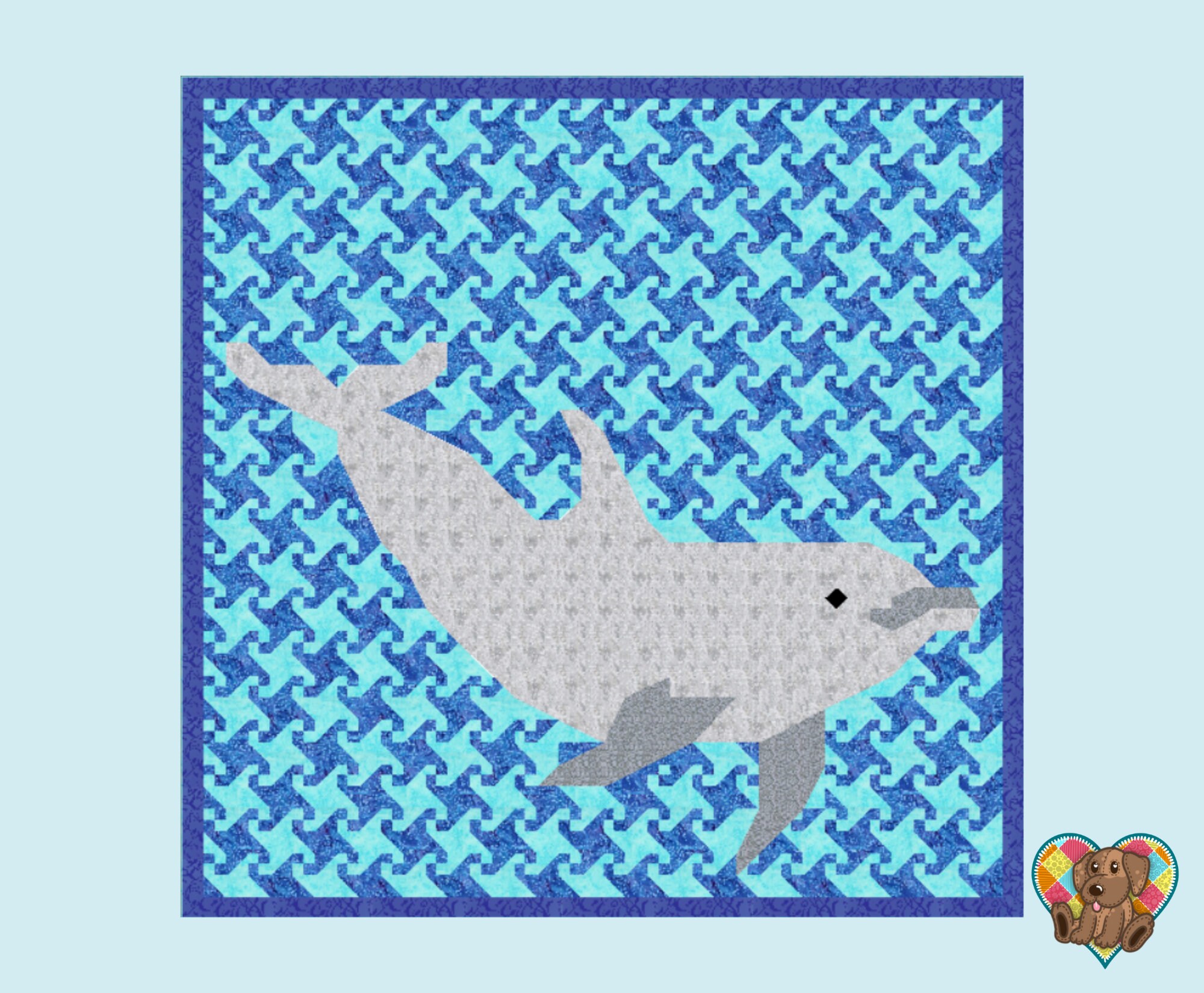 Dolphin Quilt Block Pattern Downloadable PDF Quilt Pattern - Etsy