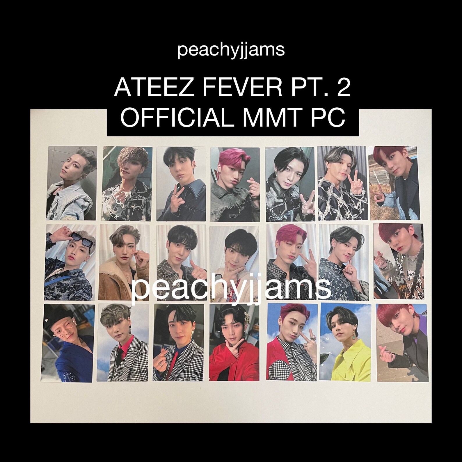 Official Ateez Fever PT. 2 MMT Album PCS Photocards Hongjoong Seonghwa Yunho Yeosang San Mingi ...