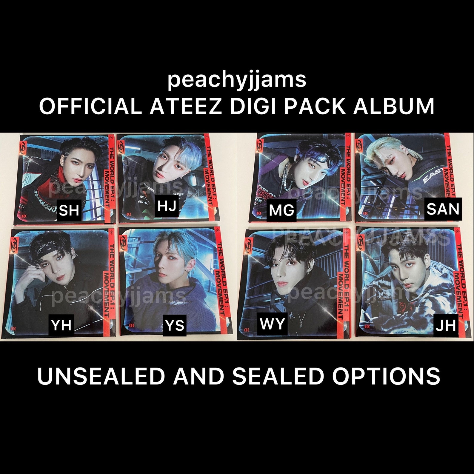 Official Ateez the World EP 1: Movement KPOP Album Digi Pack Version ...
