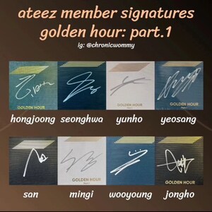 Official Signed ATEEZ Golden Hour PT. 1 H82 Albums Kpop Albums Sealed ...
