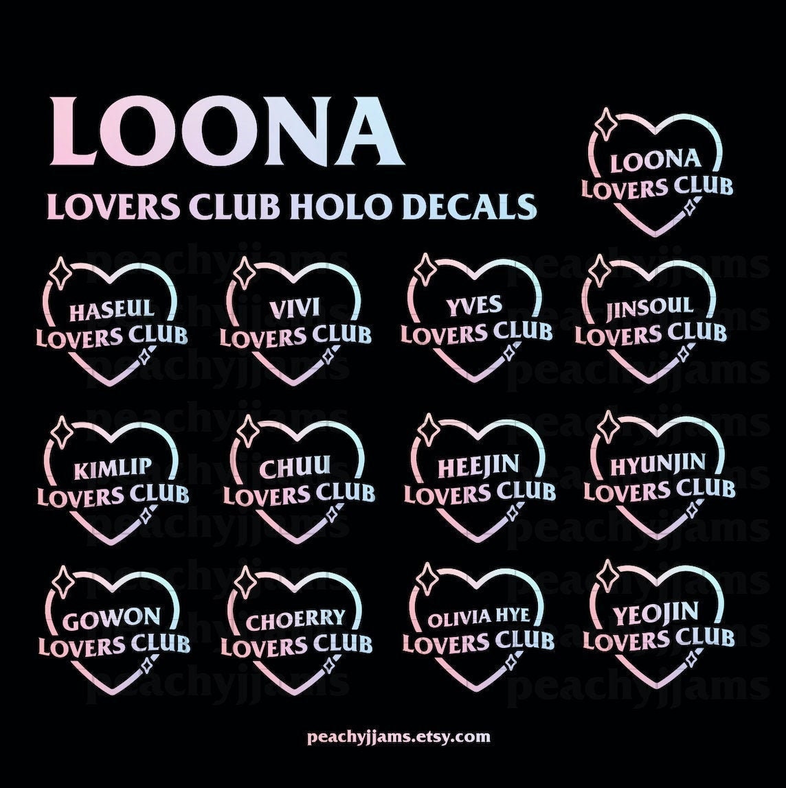 LOONA Lovers Club Holo Decal Lightstick Stickers | Etsy