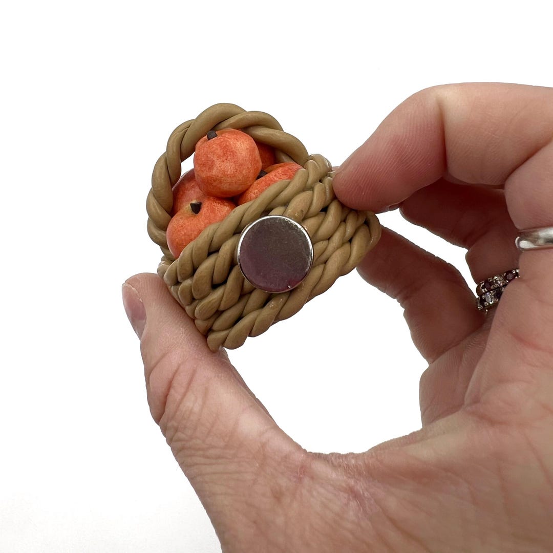 Basket of Apples Magnet for Fridge, Magnetic Miniature Food, Fall ...