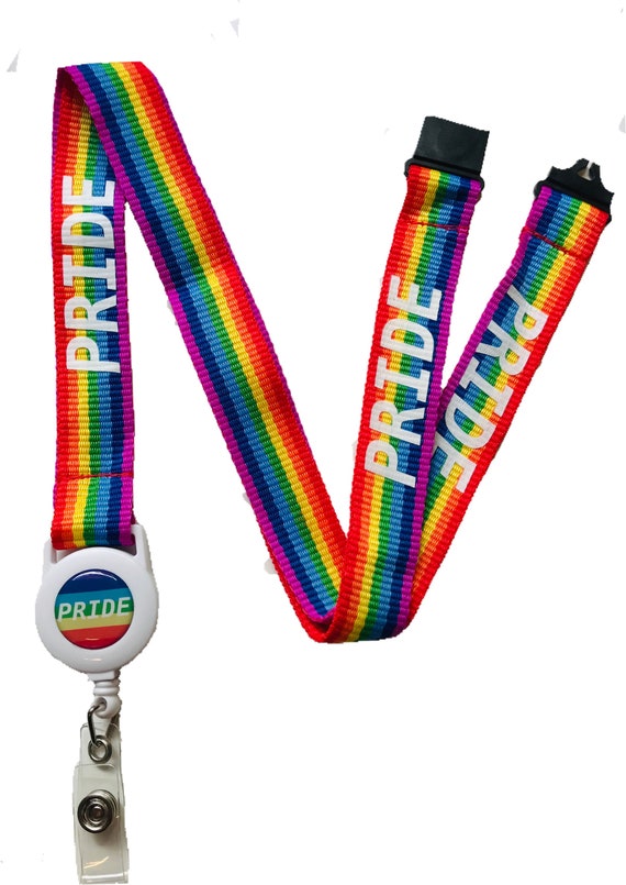 20mm Rainbow Pride Printed Lanyard with Detachable Buckle | Etsy