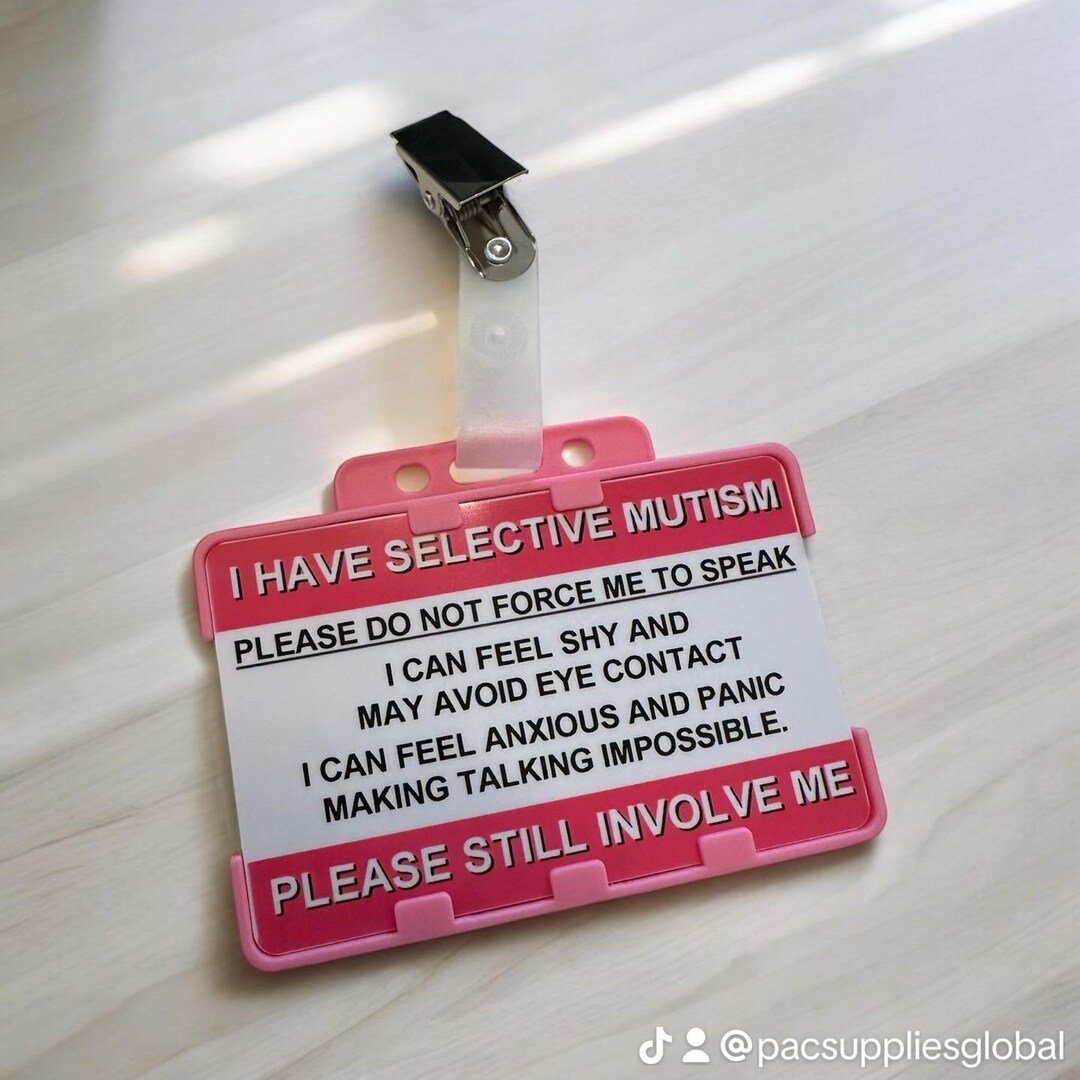 Selective Mutism Medical Awareness Card Pink - Etsy