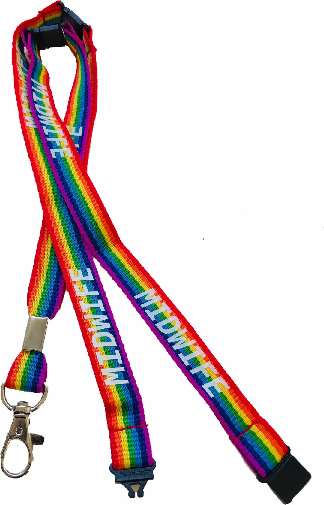15mm Rainbow Midwife Lanyard With 3 Point Safety Breakaway - Etsy UK