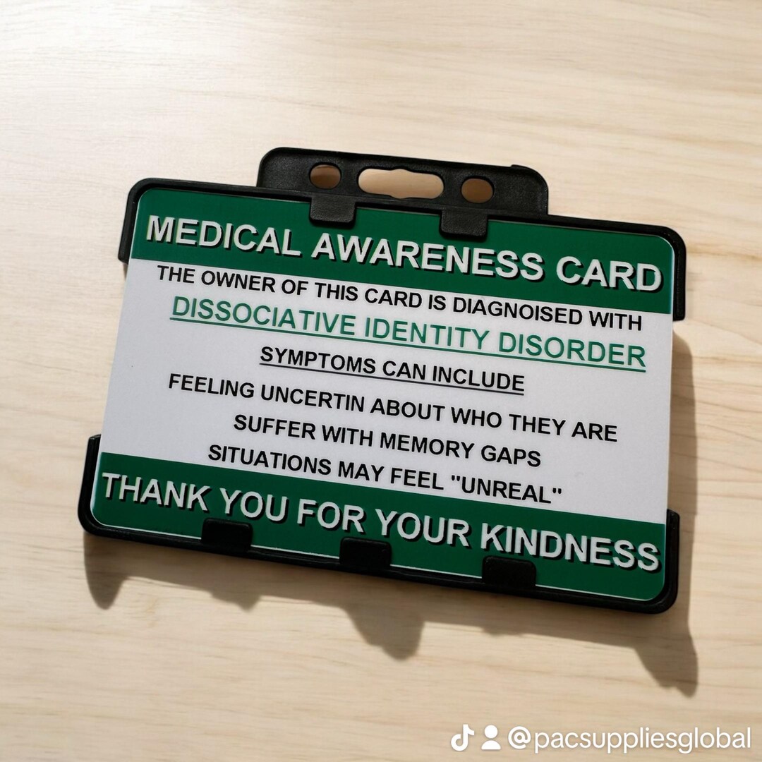 Dissociative Identity Disorder Medical Awareness Card Sets - (multiple ...