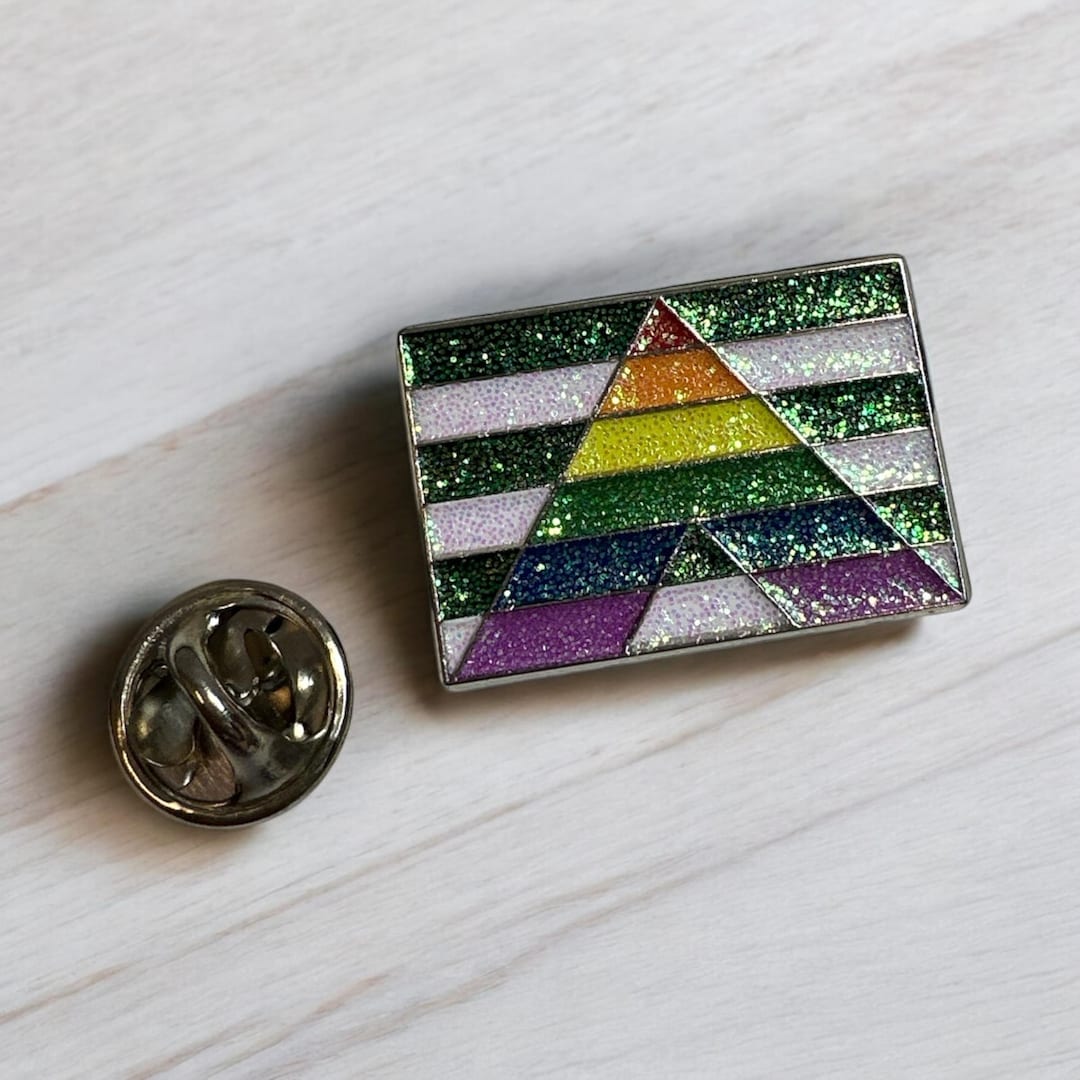 Straight Ally Glitter Flag Pin Badge - Etsy