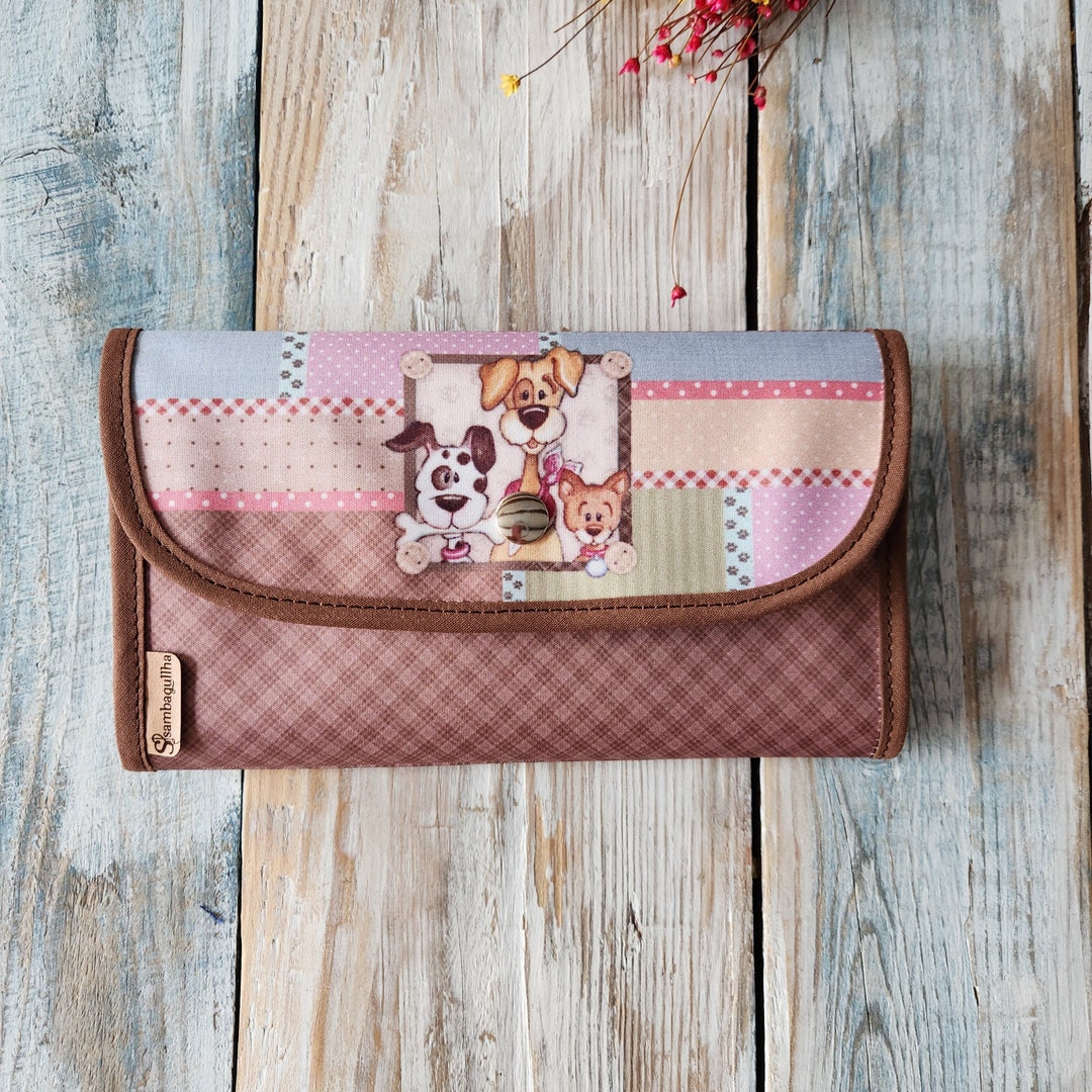 Fabric Wallet With Cartoon Dogs, Girl's Wallet, Card Holder, Gift for ...
