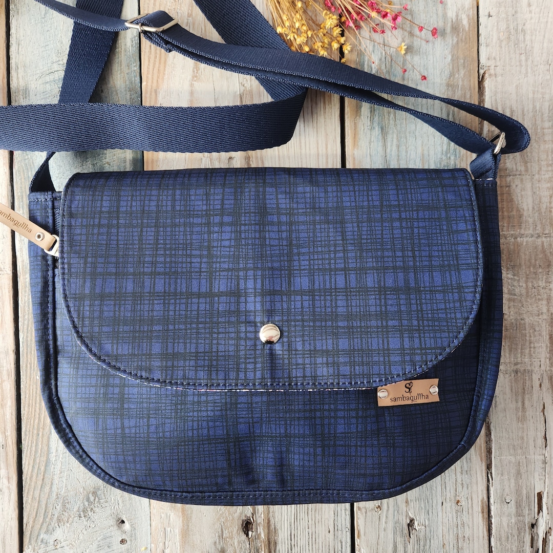 Navy Blue Bag Made of Polyester Fabric, Women's Bag, With Flower Fabric ...