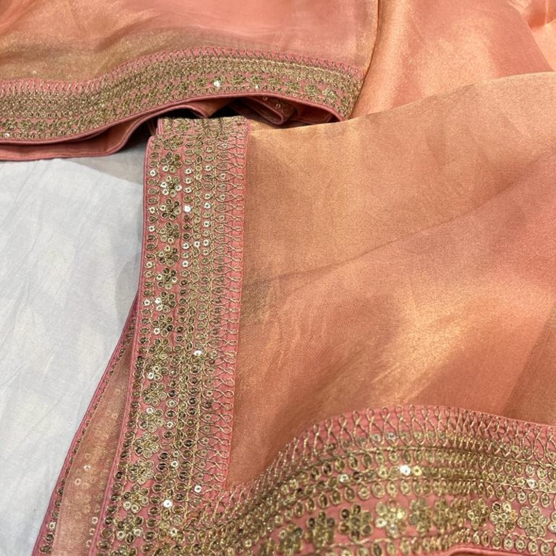 Silver Tissue Saree - Etsy