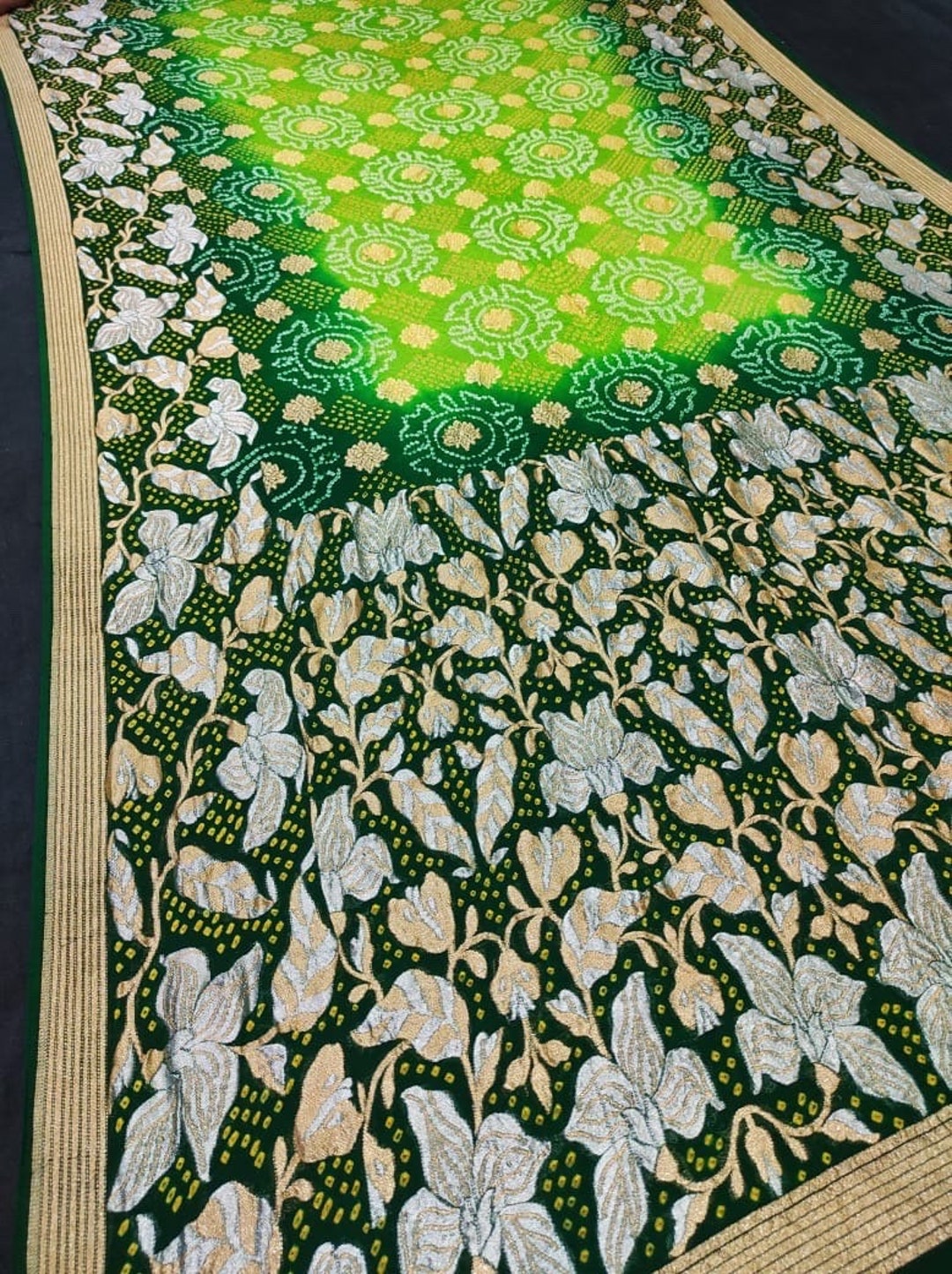 Mavisha Bandhani Saree Gorgette Saree Indian Sarees - Etsy