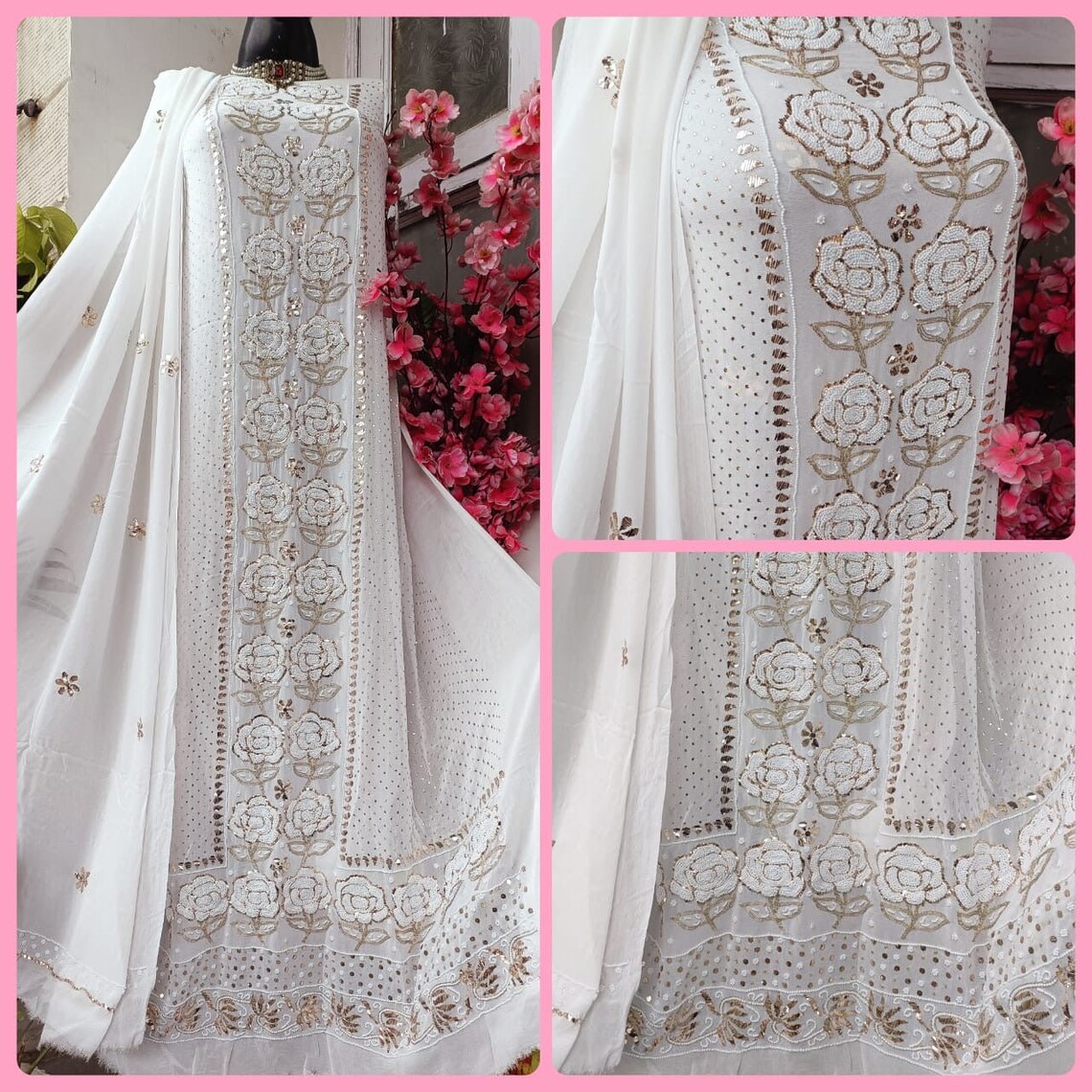 Classic Royal Chikankari Dress Indian Suit - Etsy