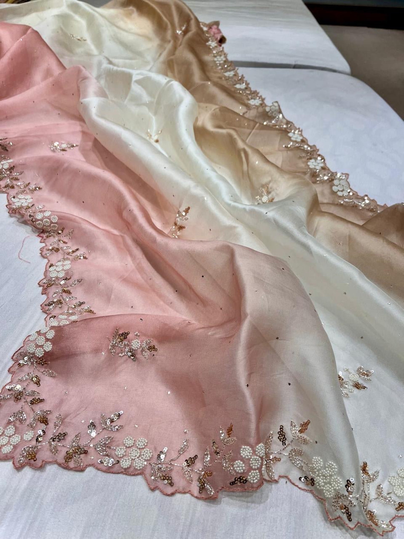 Organza Mukesh Inspired Saree Partywear Sari - Etsy