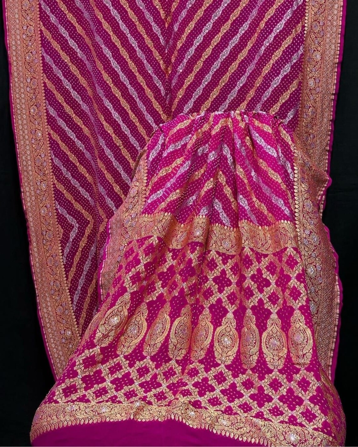 Bandhani Rai Bandhej Saree Banarsi Sarees - Etsy