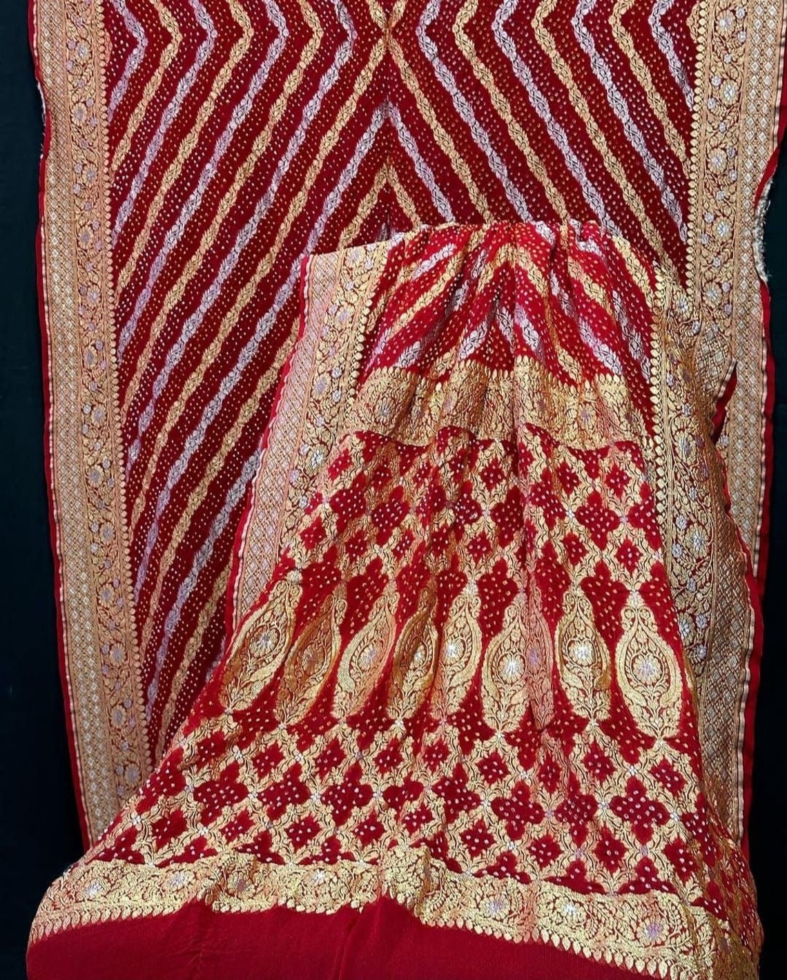 Bandhani Rai Bandhej Saree Banarsi Sarees - Etsy