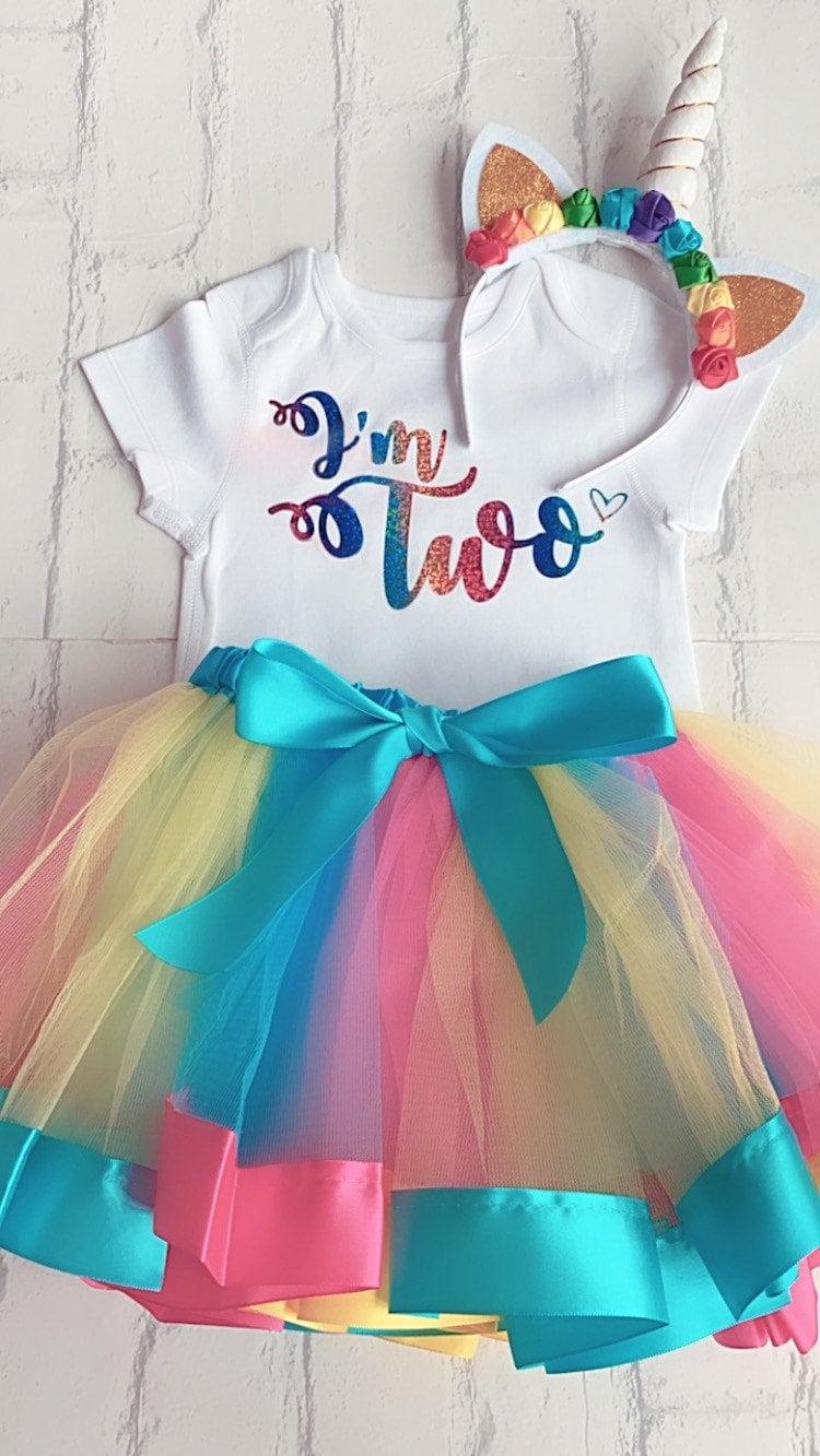 Luxury Girls 2nd Second I’m Two Birthday Outfit Tutu Skirt & Vest Top ...