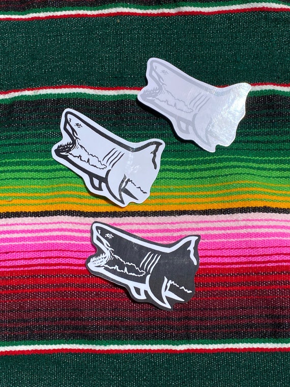 Shark attack printable vinyl laminated weatherproof sticker | Etsy