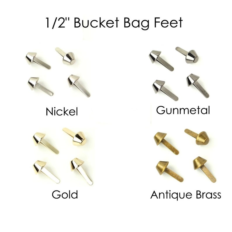 Bucket Bag Feet, Set of 4, Size 1/2