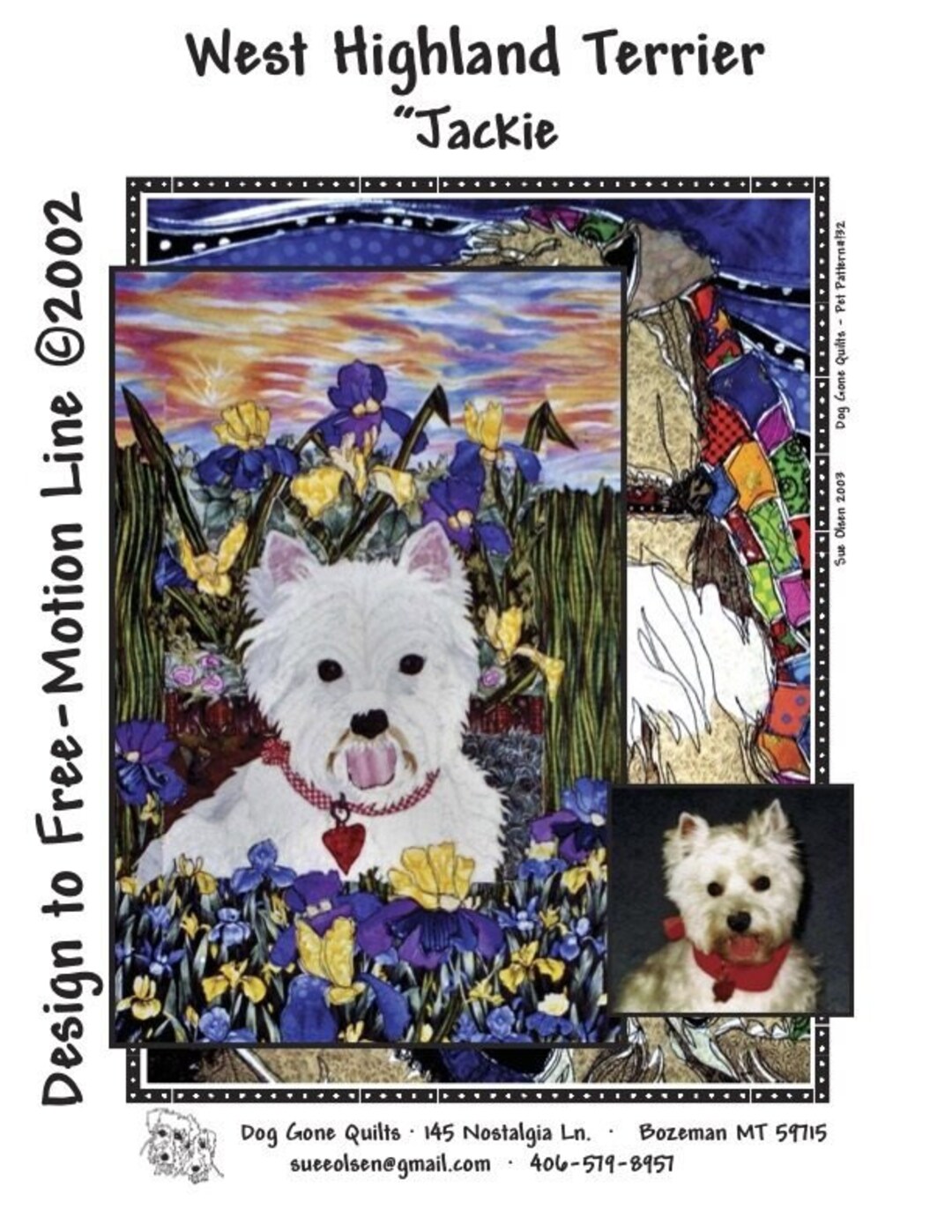 West Highland Terrier Quilt Pattern, Approximately Size 20” X 25 ...