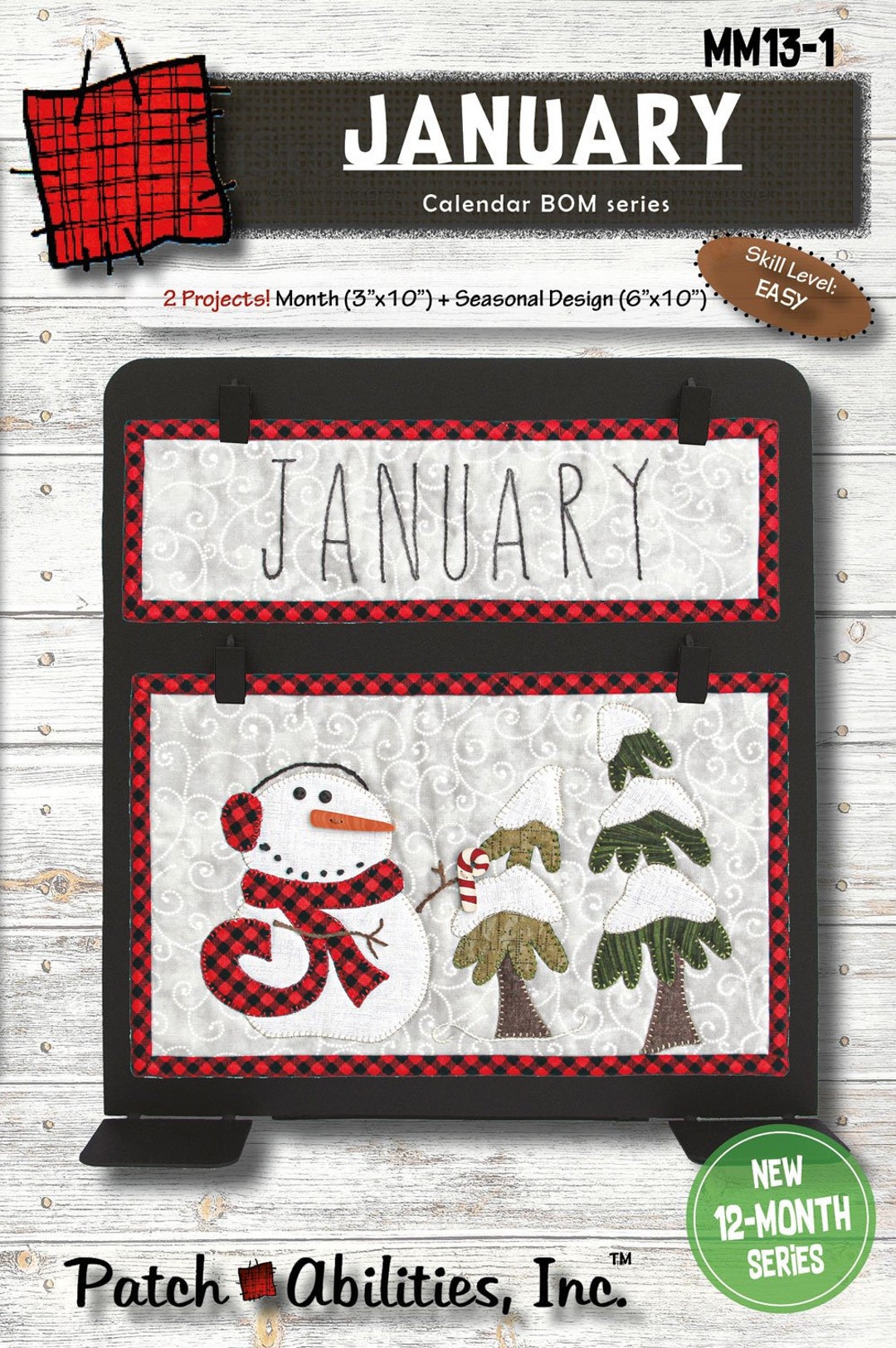 MM13-1 - January Monthly Calendar Series Pattern and Button Pack ...