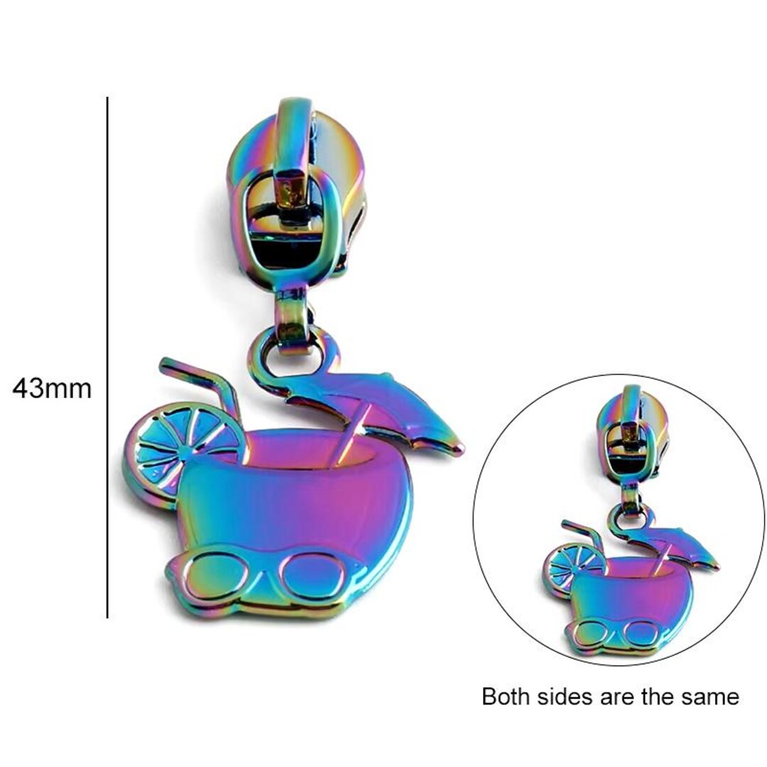 ZP-109R - Drink With Umbrella Zipper Pull - Rainbow - Summer Beach ...