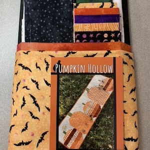 Pumpkin Hollow Table Runner Complete Quilt Kit - Colorway 3 Halloween ...