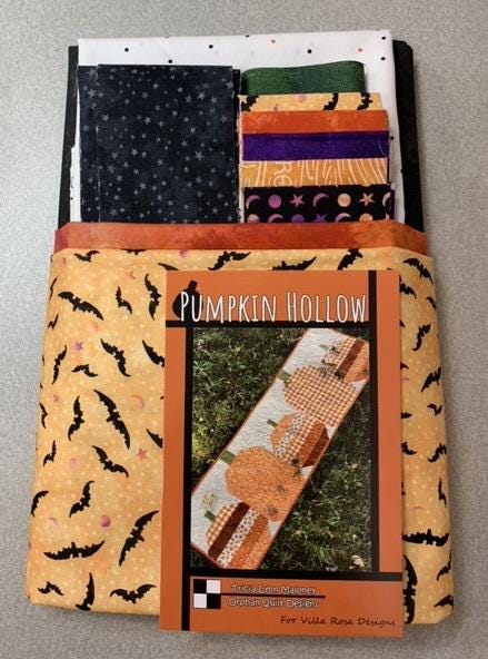 Pumpkin Hollow Table Runner Complete Quilt Kit - Colorway 3 Halloween ...