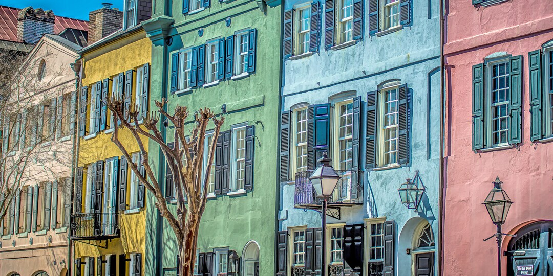 Charleston's Rainbow Row Fabric Panel - SSE-003, Panel is 28”X14” in ...