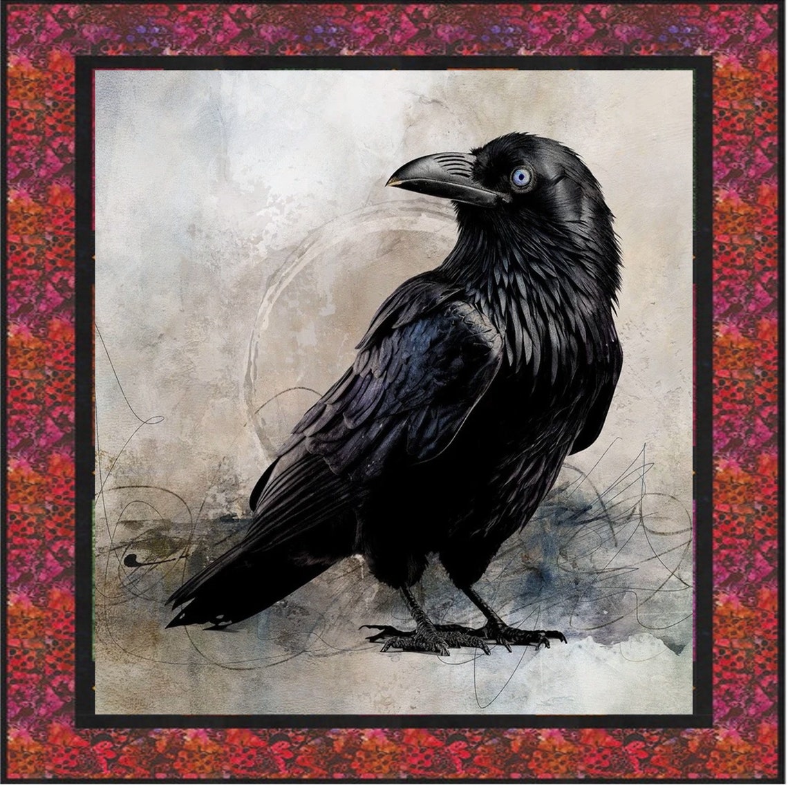 The Raven Fabric Panel, Quilt Panel, Quality Quilting Cotton Fabric ...