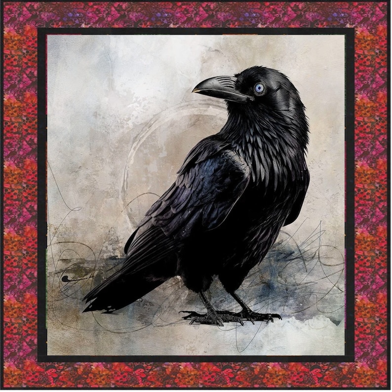 The Raven Fabric Panel, Quilt Panel, Quality Quilting Cotton Fabric ...