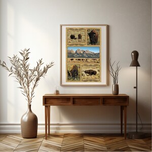 Buffalo Composite Fabric Panel, Quilt Panel, Quilting Cotton Fabric ...