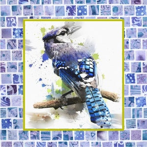 Abstract Bluejay Fabric Panel, Quilt Panel, Quality Quilting Cotton ...