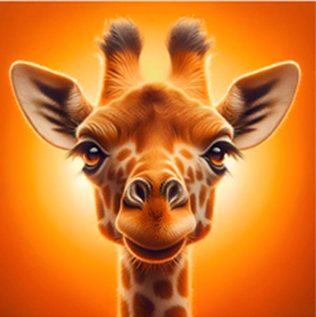 Smiling Giraffe Fabric Panel - ANI-022, Panel Size is 10” X 10 ...