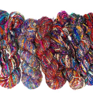 Carded Recycled Silk Sari Yarn 50yd 100g # CSY-01 - Etsy