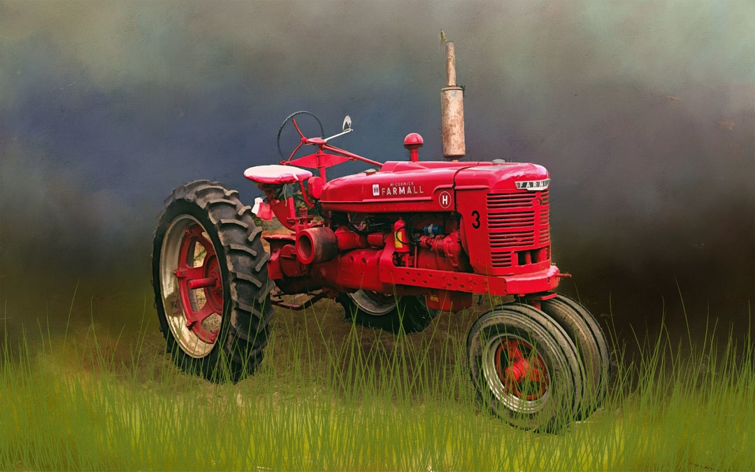 Vintage Red Tractor Fabric Panel- FAR-005 - Panel Size is 20 ” X 12 ...