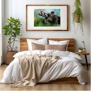 Bull Moose in Snow Fabric Panel, Quilt Panel, Quilting Cotton Fabric ...