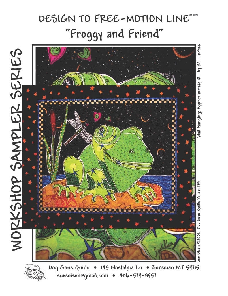 Froggy and Friend Quilt Pattern, Approximately Size 18” X 24”, Design ...