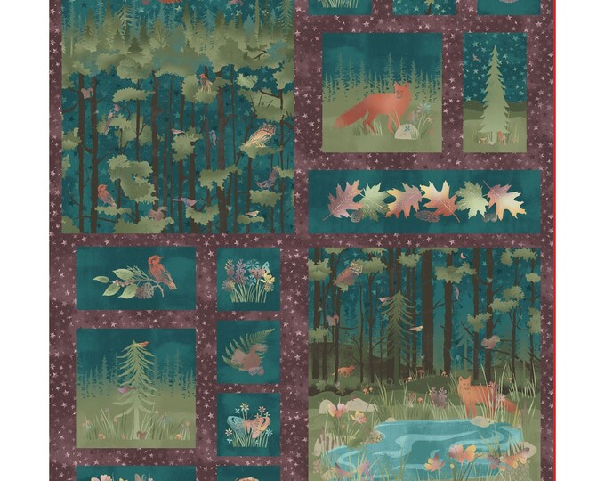 Forest Chatter Panel (36") From Maywood Studio - Premium 100% Cotton ...