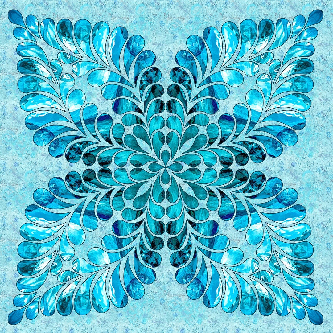 Ice Cave Kaleidoscope Fabric Panel MAK-013 - Panel Size is 35” X 35 ...