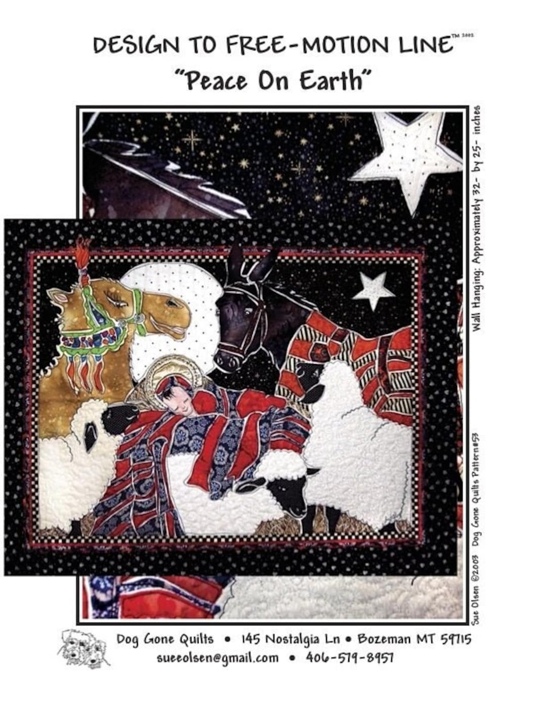 Peace on Earth Quilt Pattern, Approximately Size 32” X 25”, Design to ...
