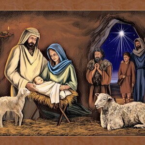 Nativity Quilt Panel, Panel Size is 24” X 18” HOL-006, Quality Quilting ...
