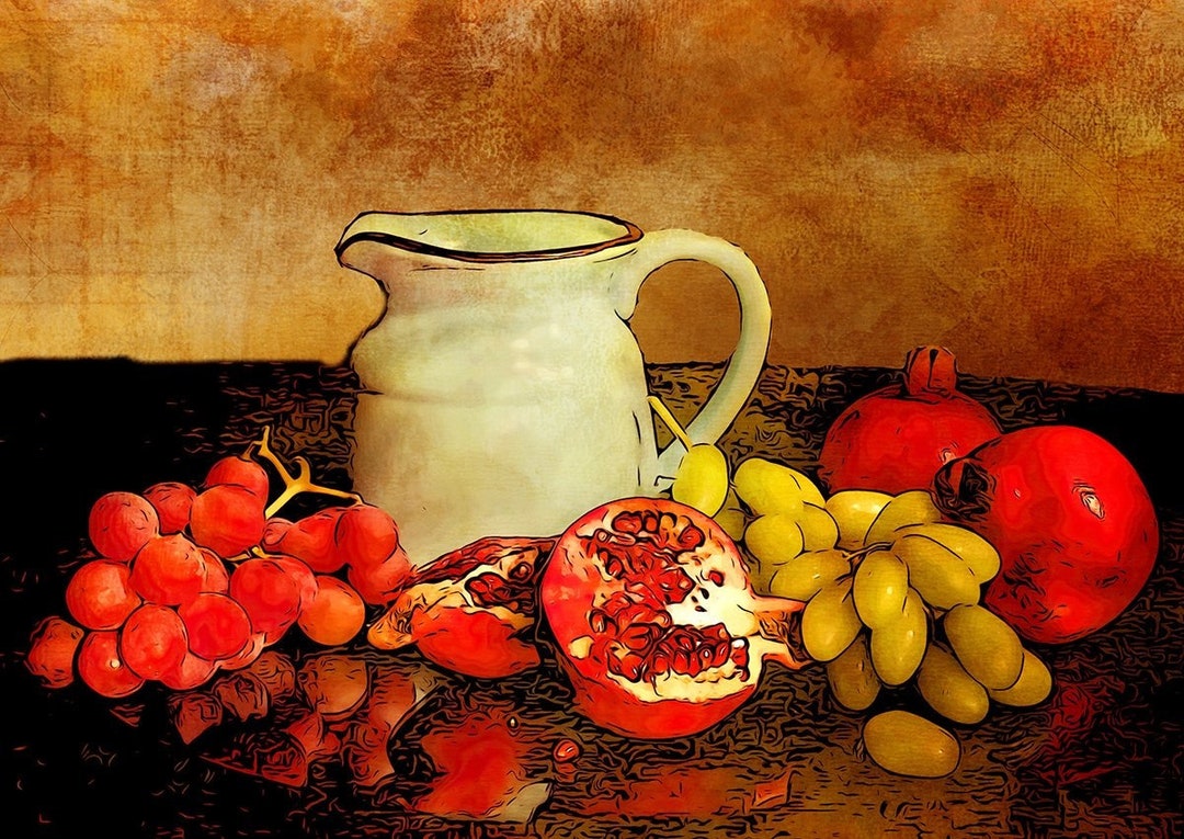 Fresh Fruit Still Life Fabric Panel - FAV-007, Panel Size is 24” X 16 ...