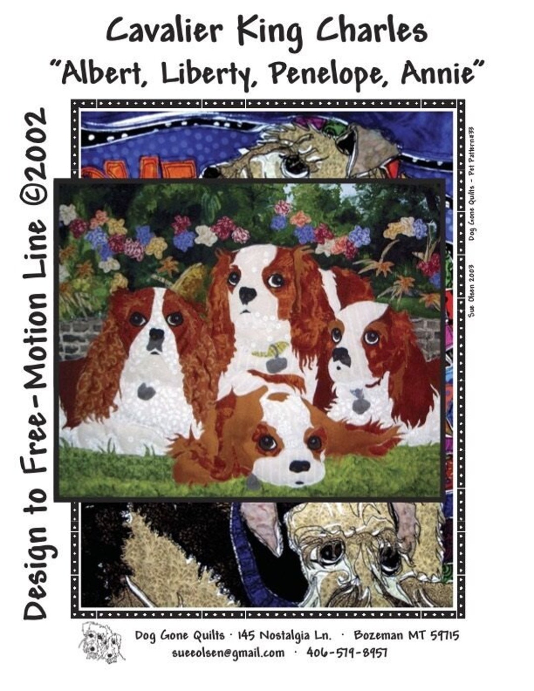 Cavalier King Charles Quilt Pattern, Approximately Size 21” X 25 ...