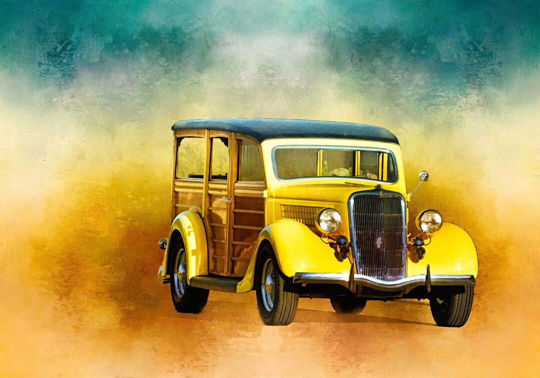 Vintage Woody Wagon Fabric Panel - TVC-010 - Panel Size is 20” X 14 ...