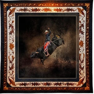 Bull Rider Fabric Panel, Quilt Panel, Quality Quilting Cotton Fabric ...