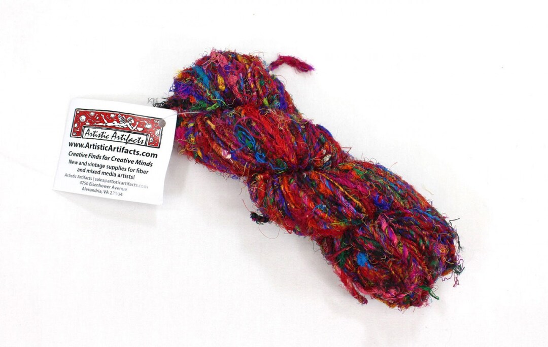 Carded Recycled Silk Sari Yarn 50yd 100g # CSY-01 - Etsy